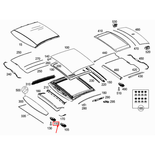 MERCEDES-BENZ S W222 Sunroof Motor Control Unit A2229007113 NEW GENUINE ...