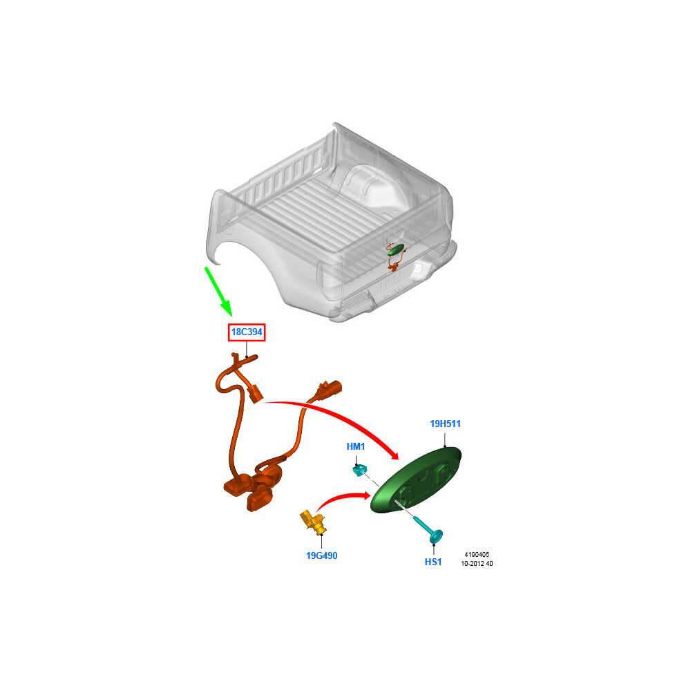 FORD RANGER T6 MK1 Tailgate Camera Wiring 2504877 JB3T-14B562-CA NEW GENUINE on OnBuy