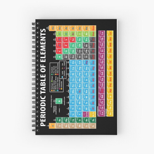 Spiral Notebook Periodic Table Of Elements A5 120 Pages on OnBuy