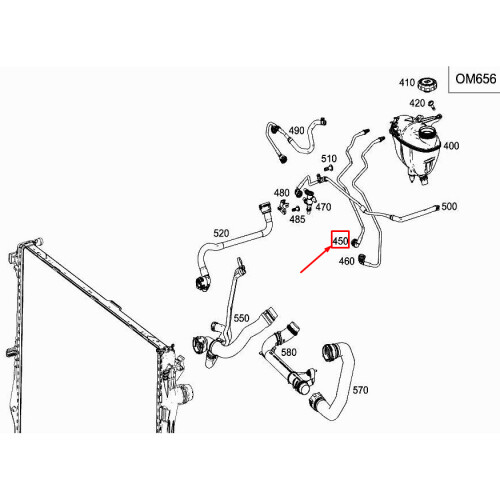 MERCEDES-BENZ S W222 Expansion Reservoir Vent Line A2225011201 NEW ...