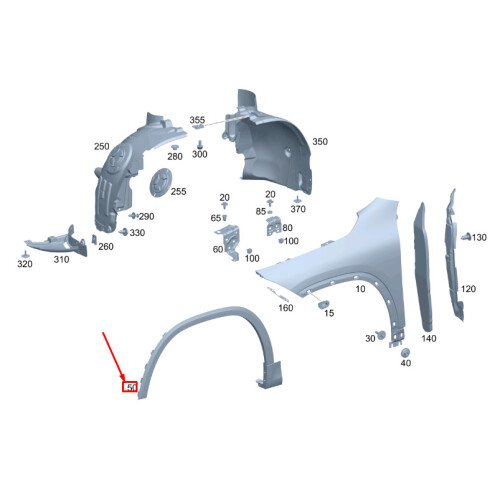 MB GLA H247 Front Right Wheel Arch Molding Trim A2478850100 NEW GENUINE ...