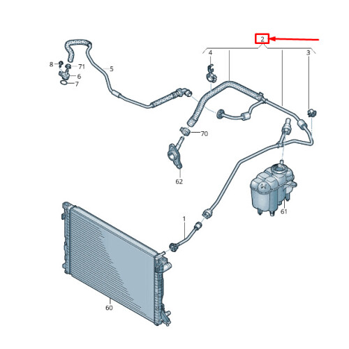 VW TOUAREG CR Cooler For Coolant Breather Line 4M0121081BJ NEW GENUINE ...