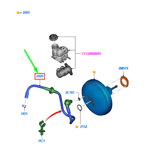 FORD KA MK2 Brake Booster Vacuum Tube 1790405 CS51-2A149-AB NEW GENUINE ...