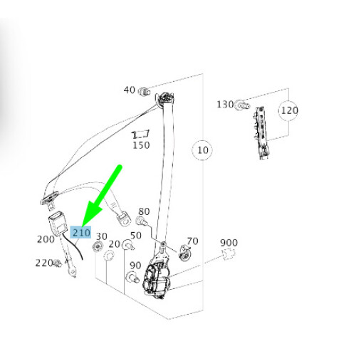 MERCEDES-BENZ CLA C117 Front Seat Buckle Wiring Harness A2468200015 NEW ...