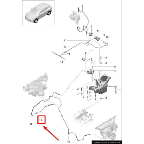 PORSCHE MACAN 95B Vacuum Control Line 94611066631 946.110.666.31 NEW ...