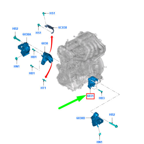 FORD RANGER T6 MK1 Left Engine Mounting Bracket 1863734 NEW GENUINE on ...