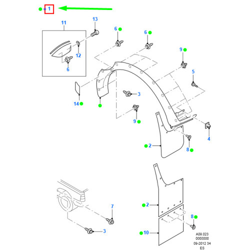 FORD RANGER MK2 Rear Left Fender Wheel Arch Molding 5044659 NEW GENUINE ...