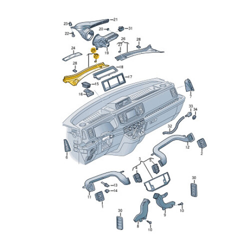 VW CRAFTER SZ Front Left Chamber Plenum Cover LHD 7C1819403E9B9 NEW ...