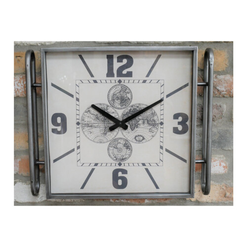 Large Industrial Style Metal Square Wall Clock on OnBuy