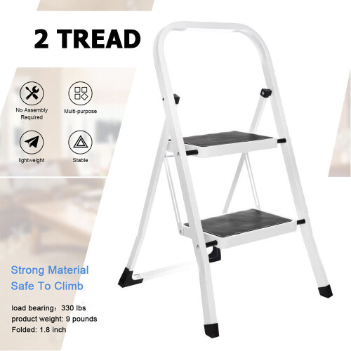 2 Step Ladders | Lightweight Iron Steps Stool | EN131 Ladder on OnBuy