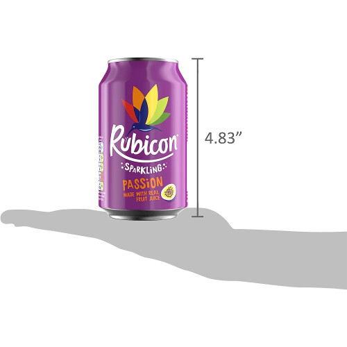 Rubicon Sparkling Passion, Fizzy Drink with Real Fruit Juice, 24 x ...