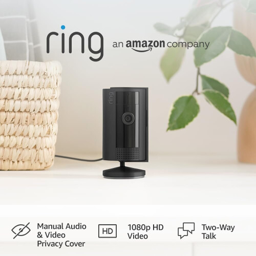 Ring Indoor Camera 2nd Gen plug-in indoor Camera 1080p HD Video Black ...