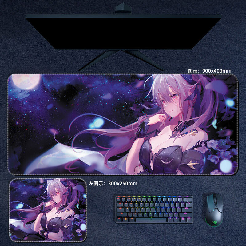(a-001 900x400x30mm) Keqing Mouse Pad Genshin Impact Mousepad Genshin ...