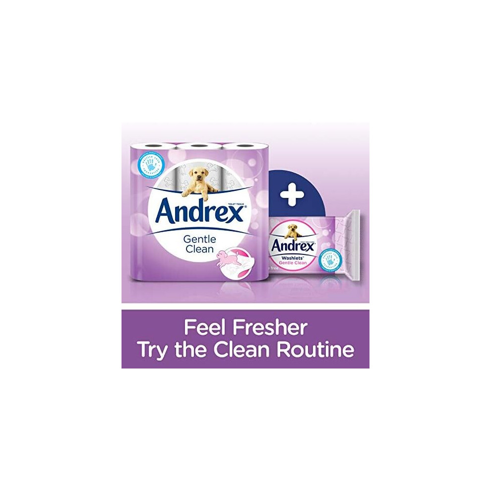 Andrex Gentle Clean Toilet Rolls - 45 Toilet Roll Pack - Bulk Buy ...