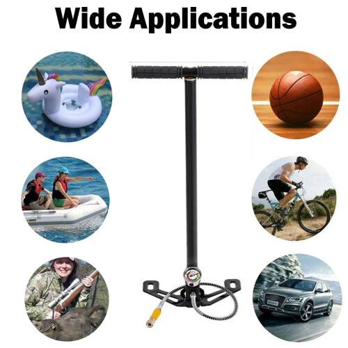 4500PSI Hand Pump Stirrup Charger 3 Stage High Pressure Air Gun Rifle ...