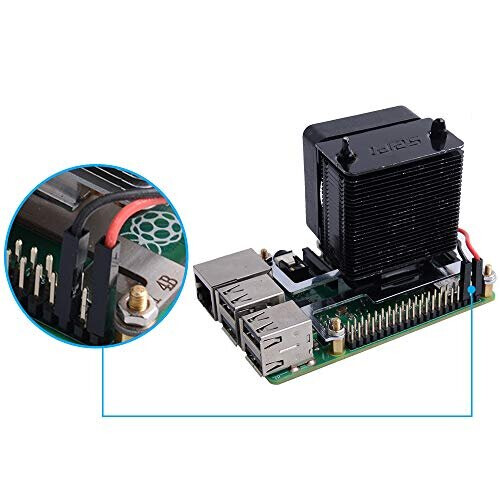 52Pi ICE Tower Cooler CPU cooling RGB LED Fan V2.0 For Raspberry Pi 4 ...