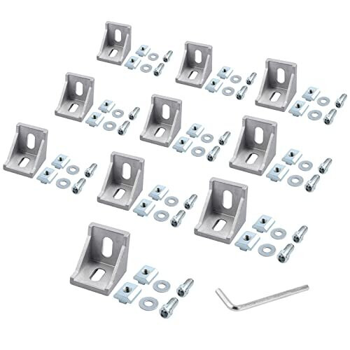 10pcs 4040 4080 Corner Mounting Bracket L Shape Right Angle Joint Brace ...