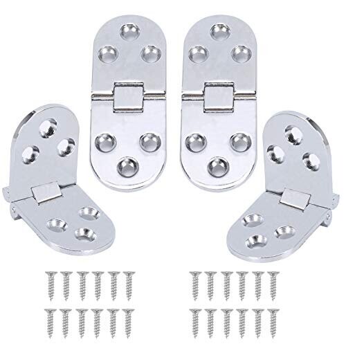 4Pcs Flip Hinges Round Edge 180 Degree Zinc Alloy Folding Flip Top ...