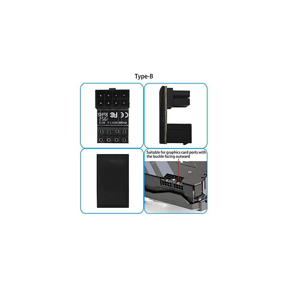 Atx 8 Pin Female To 8 Pin Male 180 Degree Angled Adapter Gpu Power