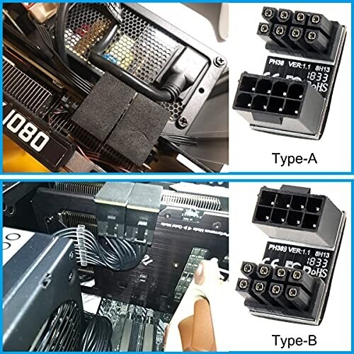 ATX 8 Pin Female to 8 Pin Male 180 Degree Angled Adapter, GPU Power ...