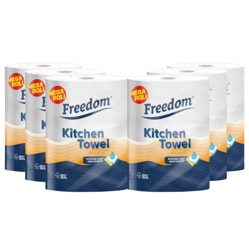 Freedom Rhino Jumbo Luxury Kitchen Towel Rolls, & Absorbent 6 Rolls on ...