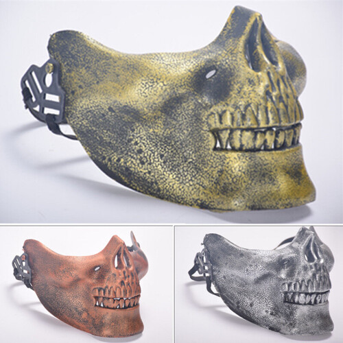 Halloween Half Skull Mask - Half Skull Face, Day of The Dead Party ...