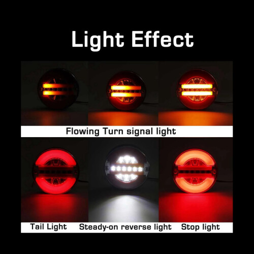 6X 4 Inch Trailer Dynamic Tail Light 24V LED Truck Brake Light LED ...