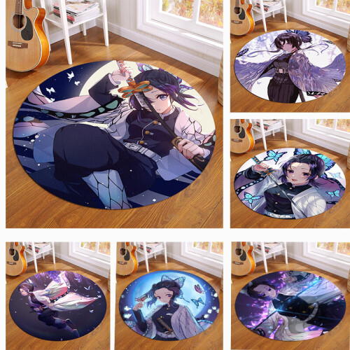 Home Designs Demon Slayer Anime Rug Kochou Shinobu Rugs for Bedroom ...