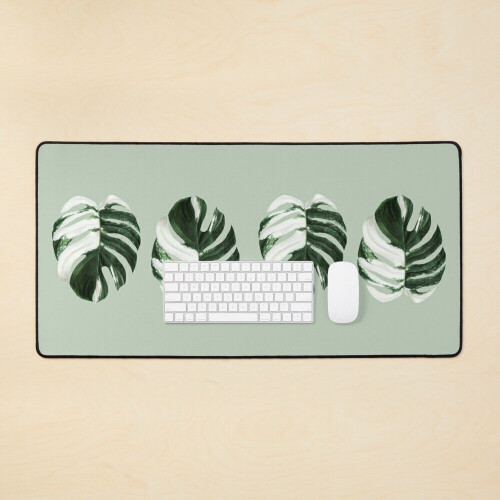 Desk Mat Monstera Deliciosa Albo Variegata Large Gaming Mouse Pad 35x16 ...