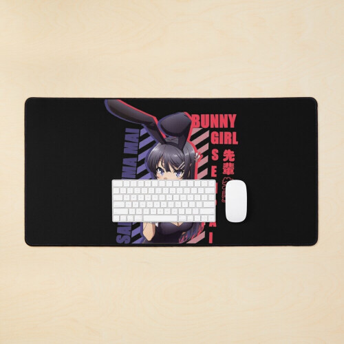 Desk Mat Sakurajima Mai Bunny Girl Large Gaming Mouse Pad 35x16 inch on ...