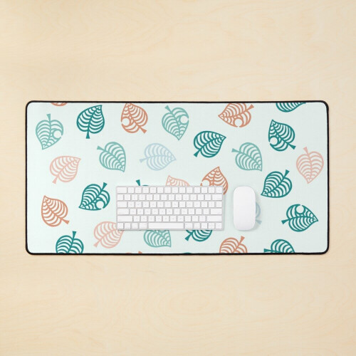 Desk Mat Nook Leaf Aloha Logo - Ocean Beach Inspired Orange and Green ...