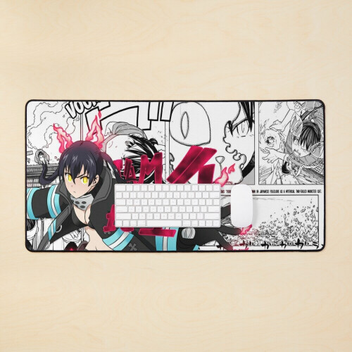 Desk Mat Tamaki Kotatsu - Fire Force - v2 Large Gaming Mouse Pad 35x16 ...