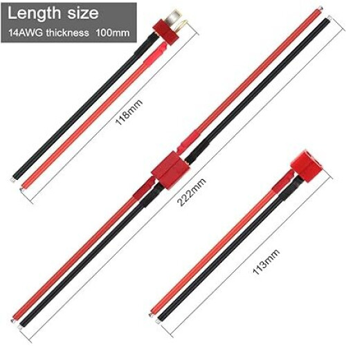 5 Pairs T Plug Connector Female and Male Deans with 14AWG Silicon Wire ...