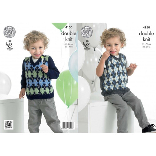 King Cole Comfort Knitting Pattern 4150 Kids 20 - 30 Inches on OnBuy