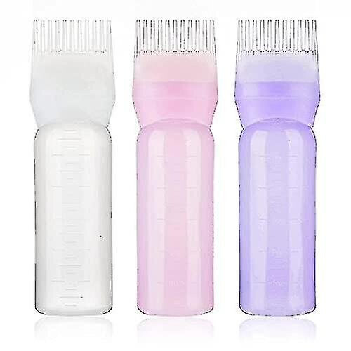 3pcs Root Comb Applicator Bottle Empty Hair Color Bottle Dispensing ...