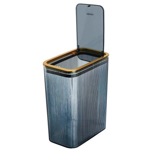 Transparent Waste Bin, Bathroom Waste Bin with Lid, Waste Bin with Push ...