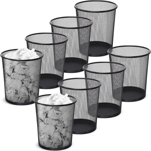 8 Piece Mesh Trash Can Round Mesh Trash Basket Mesh Trash Can Open Top ...