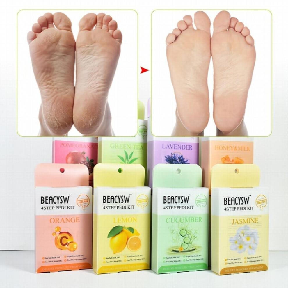 4 Step Pedicure Kit Foot Soak Salt For Dry Feet Foot Spa Kit Jelly Foot ...