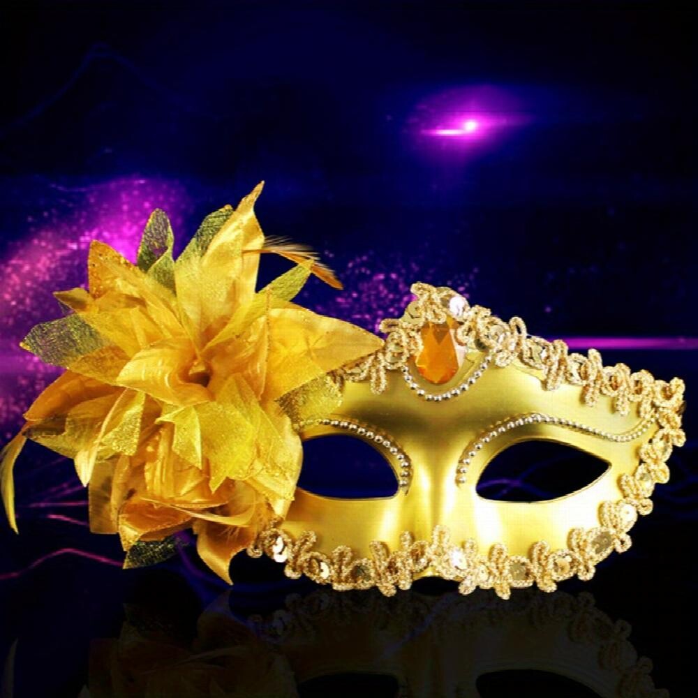Venetian Masquerade Mask Lily Flower Mask Half Face Ladies Party ...