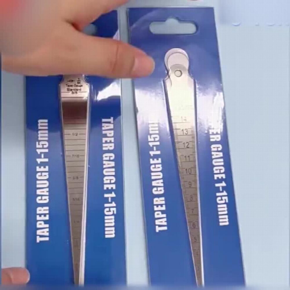 1 15mm Wedge Feeler Gap Hole Taper Gauge Stainless Steel Ruler Welding ...