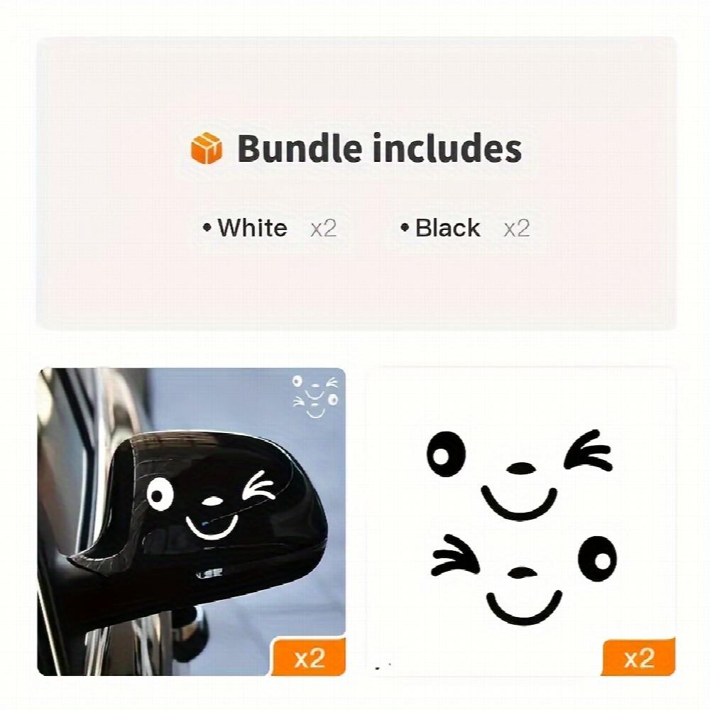 2pcs Cartoon Smiley Face Car Stickers For Motorcycle Van Truck Suv ...