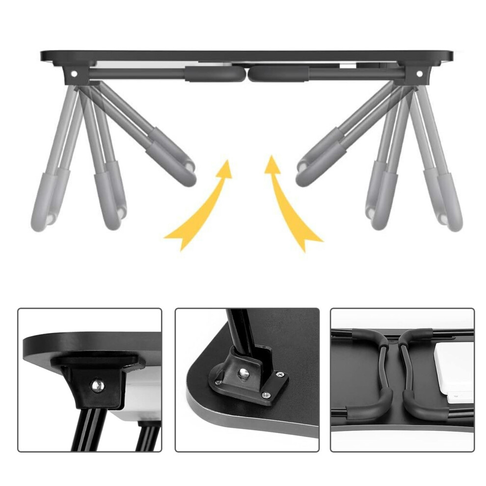 AAMEN Laptop Folding Table with Cup Holder, Laptop Tray For Small Desk on OnBuy
