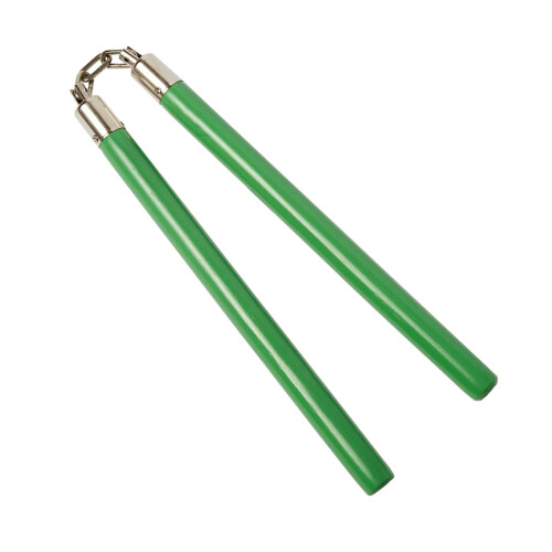 COMPETITION WOODEN SPEED NUNCHUCKS CHAIN 11" - GREEN, NUNCHAKU on OnBuy