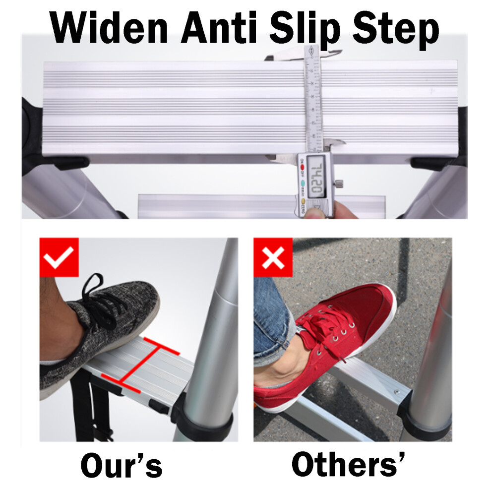 5+6 Step Ladder Aluminium Herringbone Ladder Portable Household ...