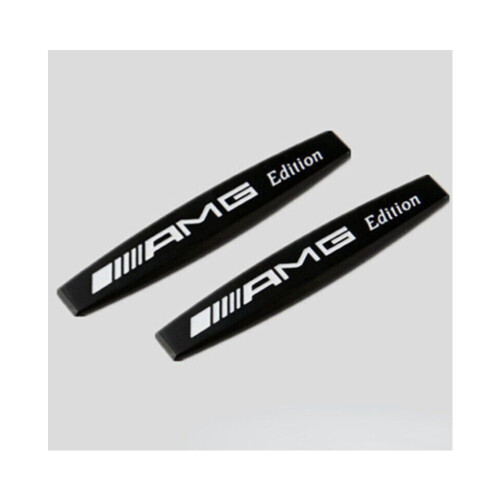 2pcs Mercedes AMG Edition Metal Side Fender Emblem Logo Matte Black on ...