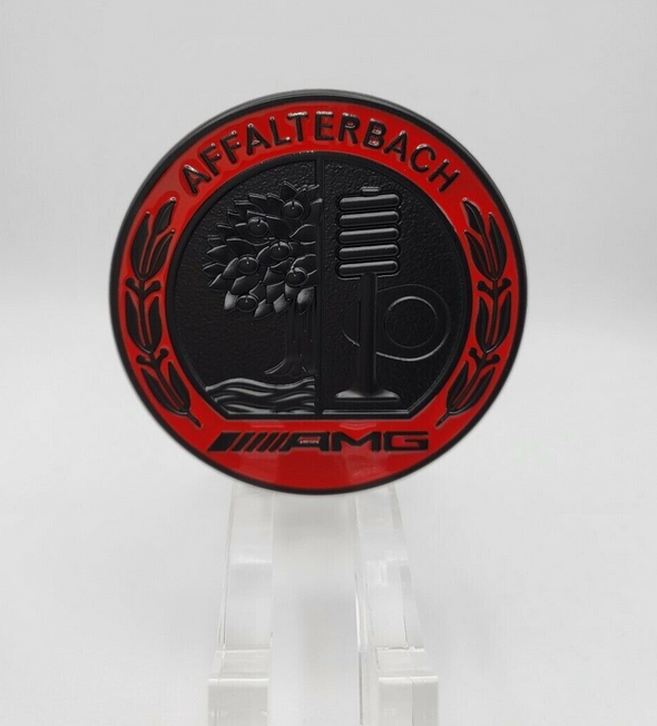 Black Red AMG Badge sticker Affalterbach logo 65mm Apple tree FITS ...