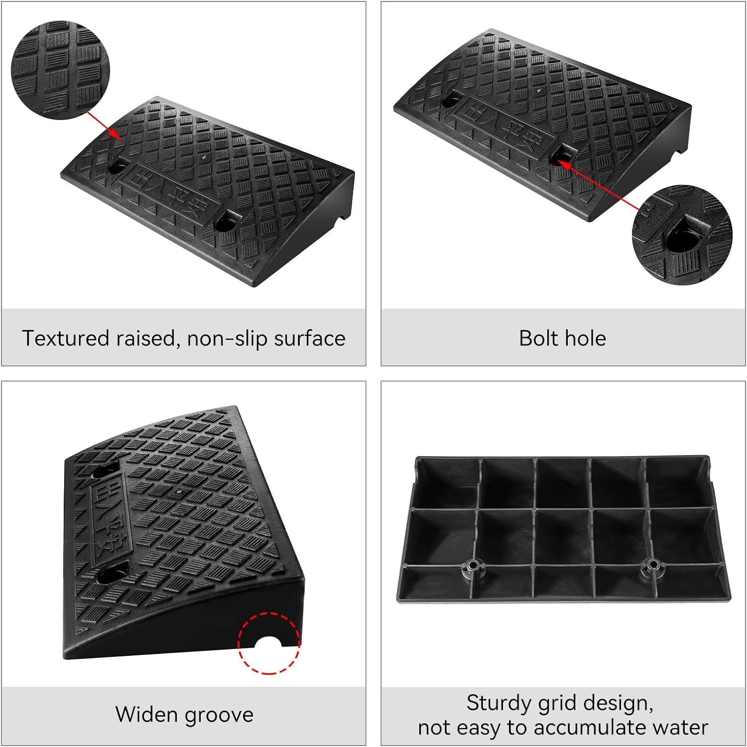 2x Curb Ramp Rubber Vehicle Slope Kerb Garage Ramps Car Wheelchair on OnBuy