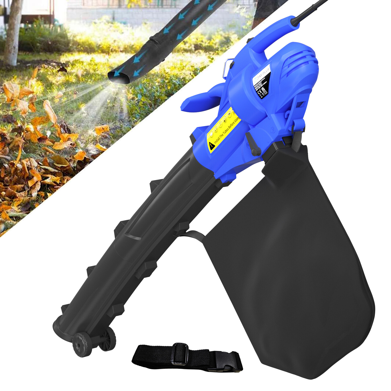 Leaf Blower Garden Vacuum and Shredder 3 in 1, 30L Leaf Collection Bag ...