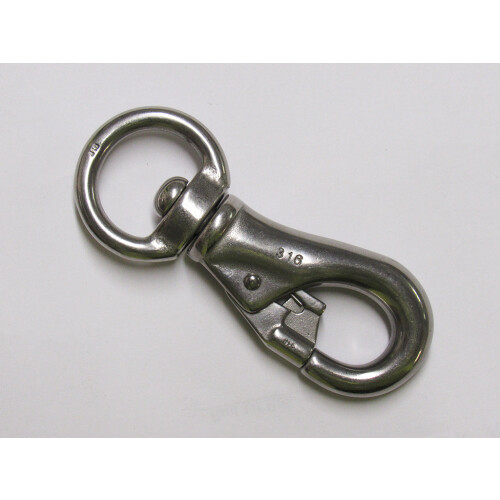 Stainless Steel Snap Hook Swivel Eye 102MM (Bull Spring Loaded Lock) on ...