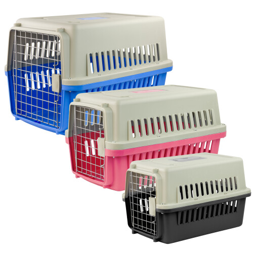 KCT Portable Plastic Pet Carrier Cat Dog Puppy Cages Crates Transport ...